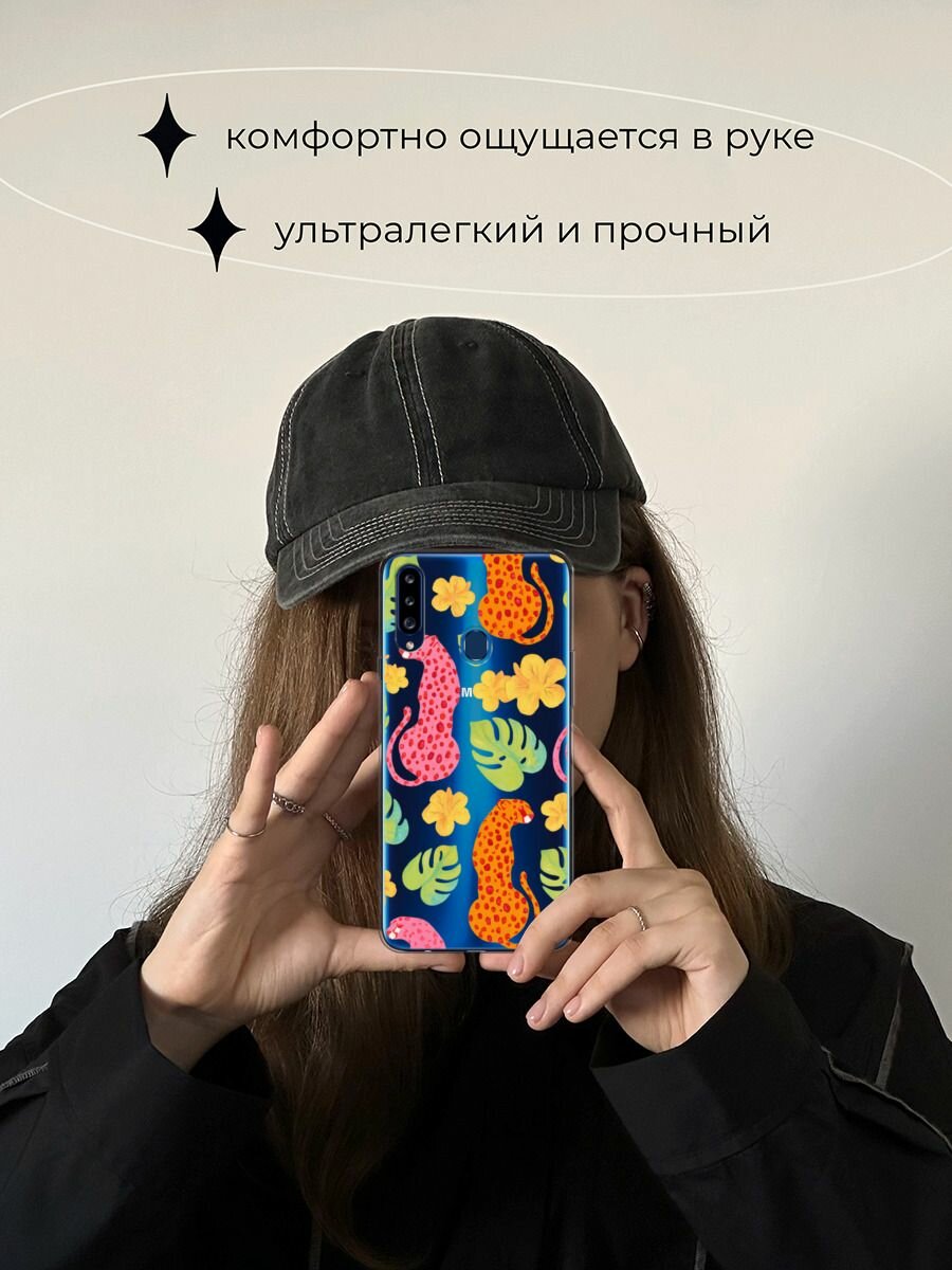 Чехол на Samsung Galaxy A20s / Самсунг Галакси A20s с принтом "Экзотика", прозрачный — фото 1