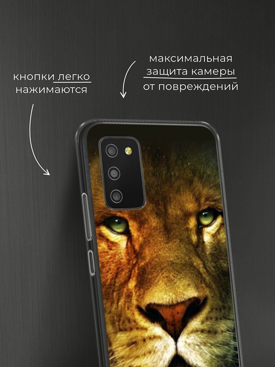 Чехол на Samsung Galaxy A02s / Самсунг Галакси A02s с принтом "Лев арт 8" — фото 1