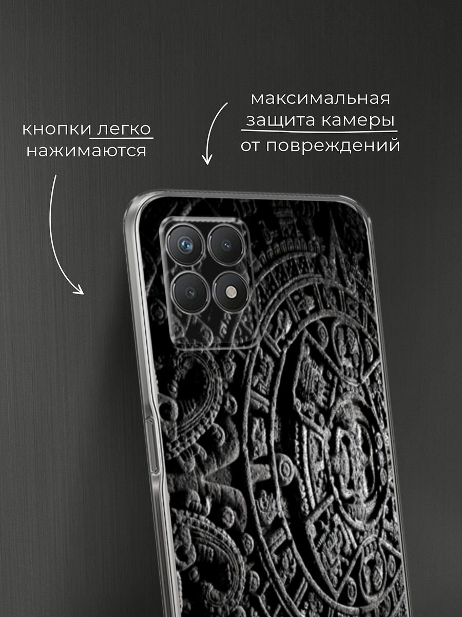 Силиконовый чехол на Realme 8i / Реалми 8i с принтом "Узоры ацтеков 3" — фото 1