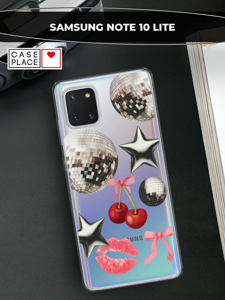 Чехол на Samsung Galaxy Note 10 Lite / Самсунг Гэлакси Нот 10 Лайт с принтом "Стильная подборка", прозрачный