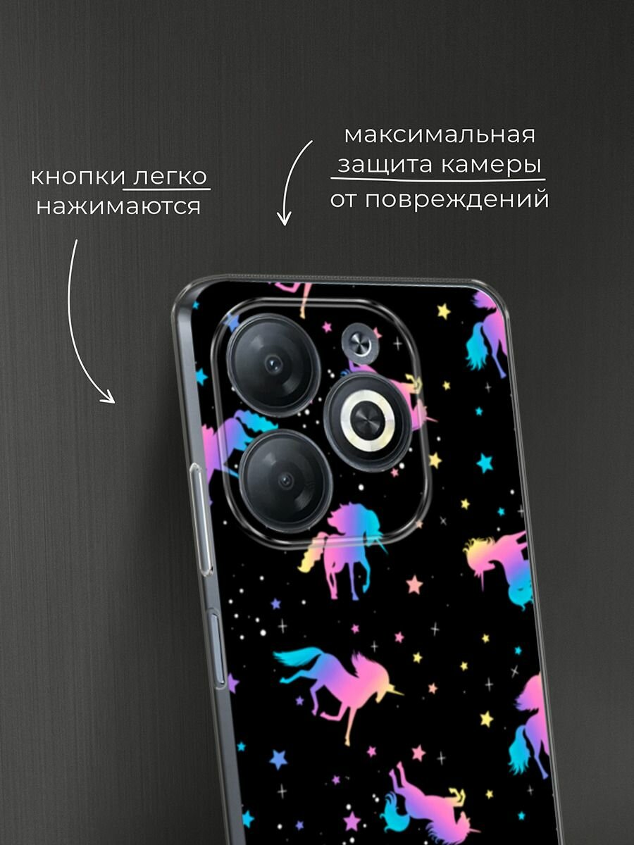 Чехол на Infinix Smart 8/8 HD/HOT 40i / Инфиникс Смарт 8/8 HD/HOT 40i с принтом "Единороги градиент" — фото 1
