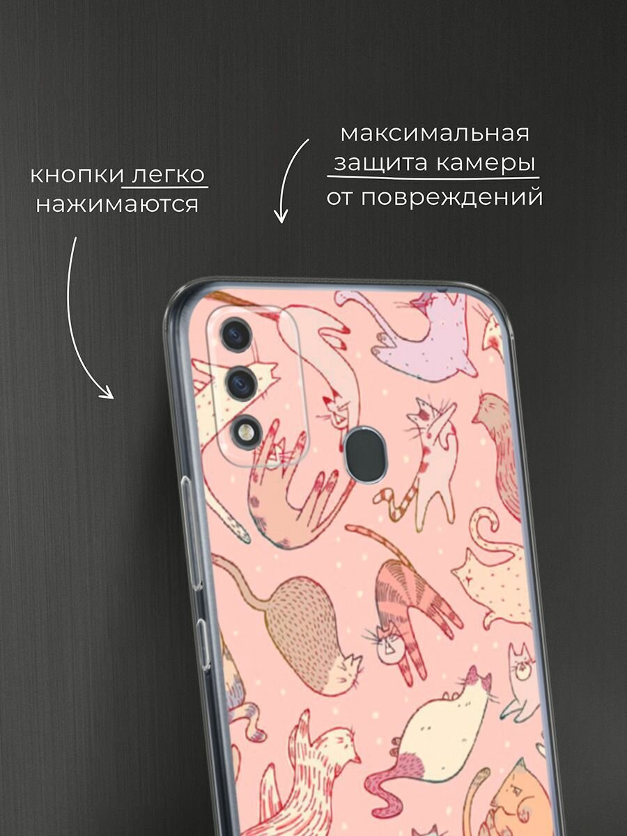 Силиконовый чехол на Itel A48 / Ител А48 с принтом "Розовое счастье" — фото 1