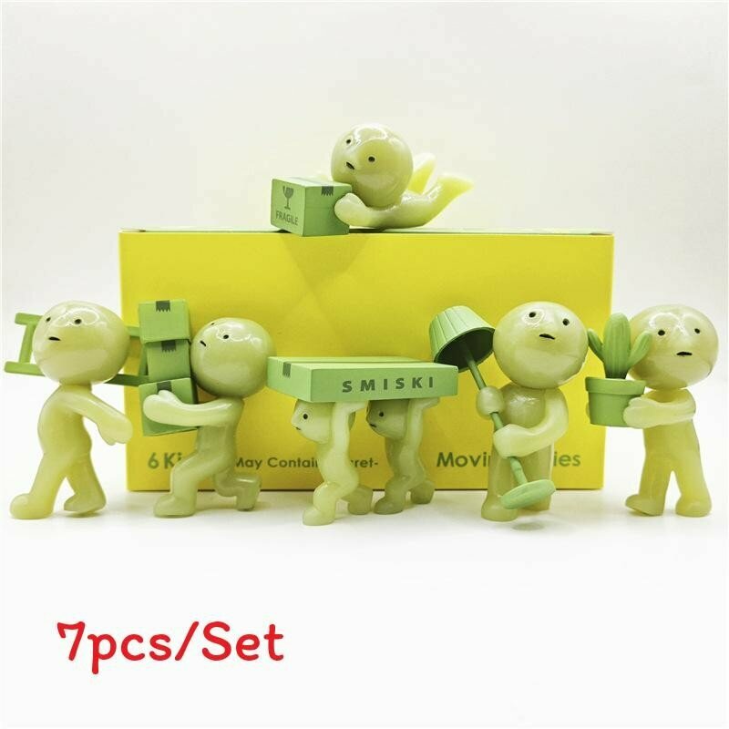 Smiski светящаяся фигурка набор pvc материал для украшения детской комнаты и игр