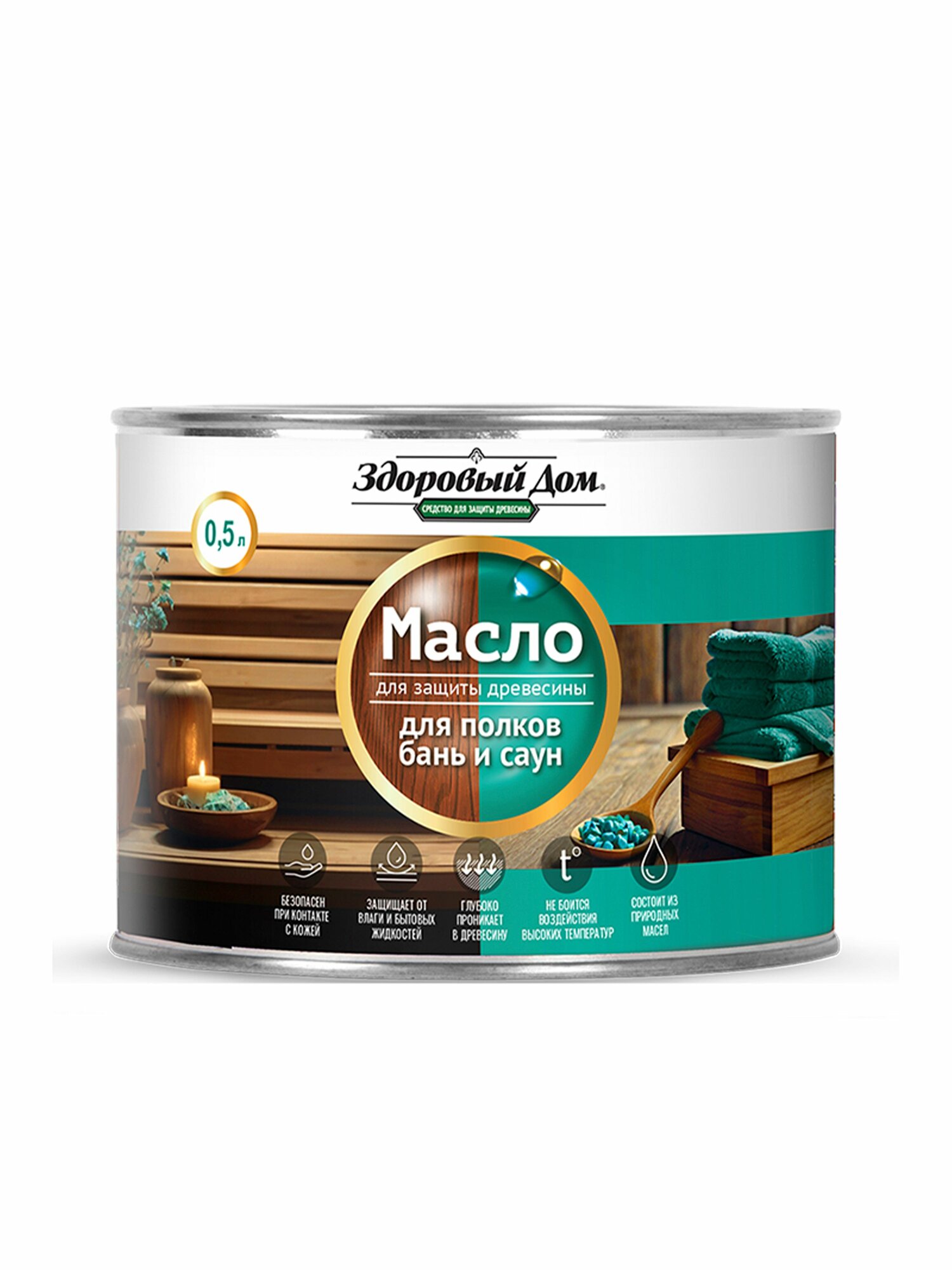 Здоровый Дом масло для полков, бань и саун, бесцветное, 0,5 л