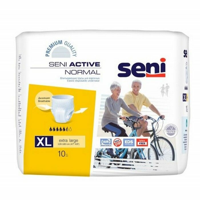 Подгузники-трусики SENI "Сан Activ", Extra Large, Normal, впитывающие, №10