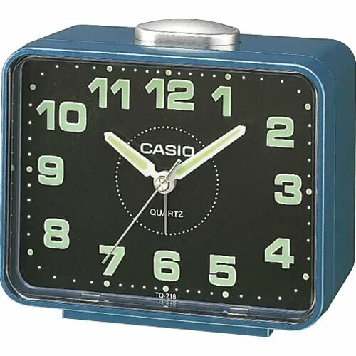 Будильник Casio TQ-218-2E, настольный, кварцевый механизм, темно-синий, черный — фото 1