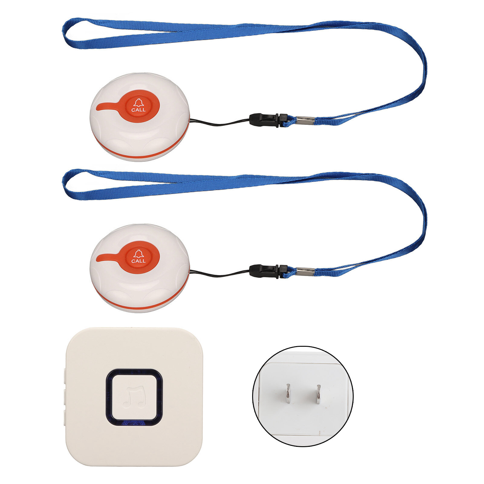 Elderly Monitoring Call Button 4 Gear Volume Adjustment Wireless ABS Caregiver Pager 100 240V US Plug