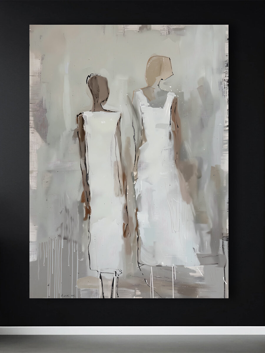 Картина интерьерная - "Абстрактные люди, силуэты" , 40х60 см.