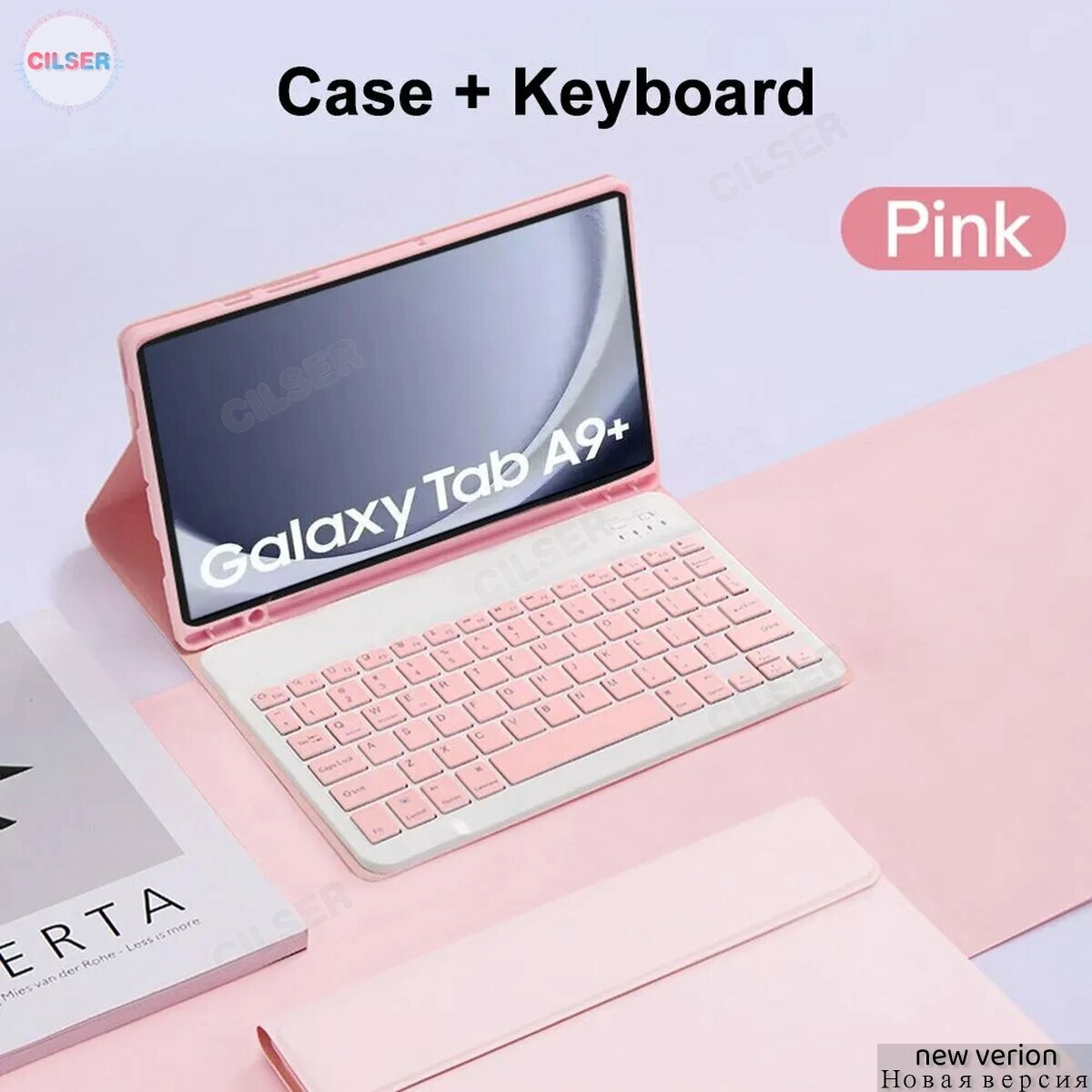 Чехол для планшета для Galaxy Tab A9+ 11 дюймов, съемный чехол с русской клавиатурой (SM-X210N/X216B/X218)