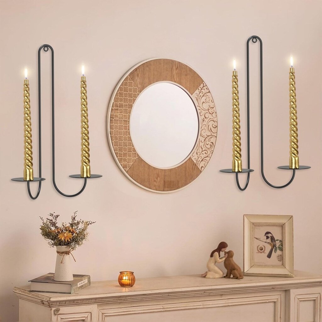 Чёрные настенные подсвечники