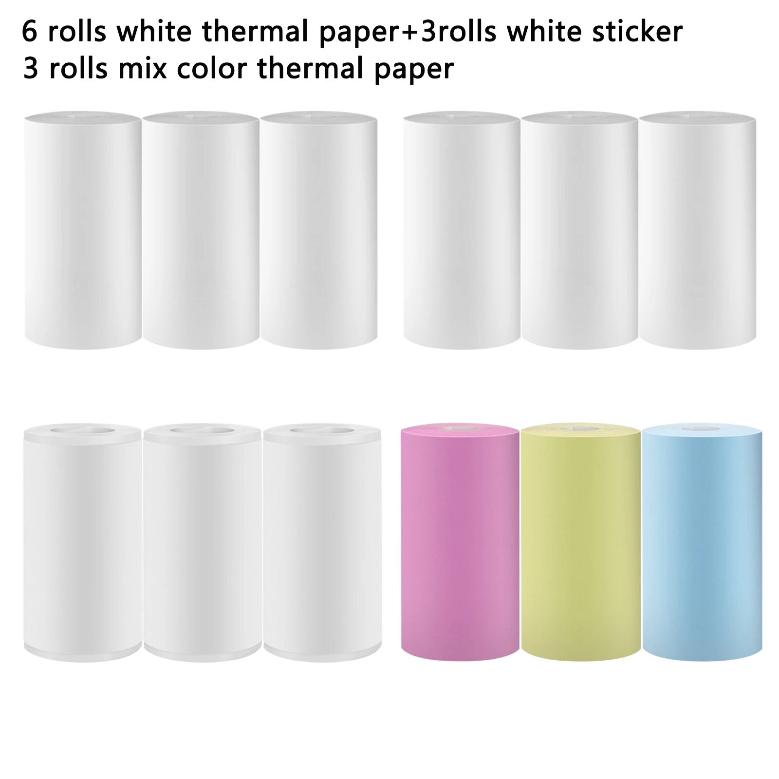 Термобумага 57 мм белая 12 рулонов Белый, 12 mix color 3