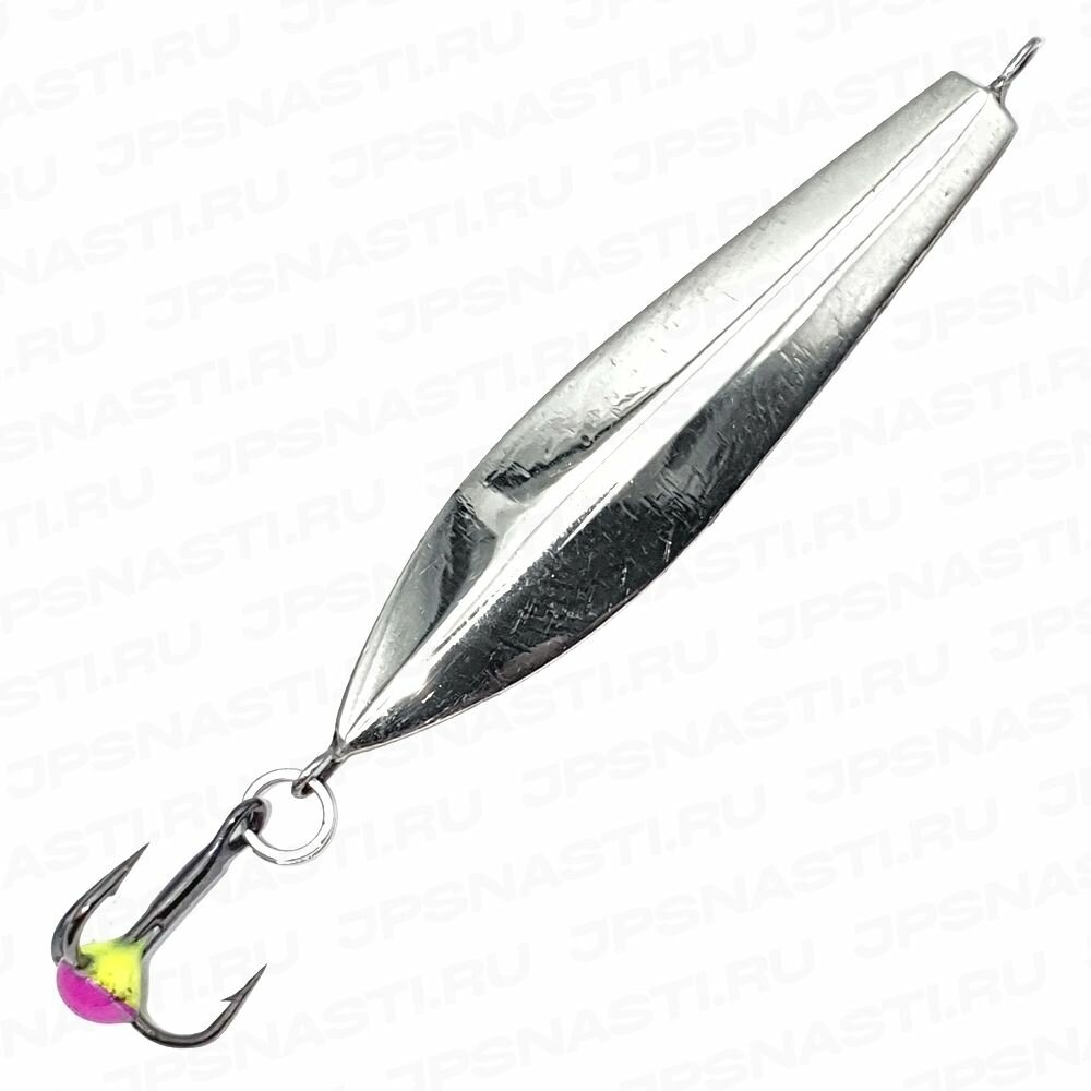 Зимняя блесна для рыбалки MaxFishing Ice Листик V, 42 мм, 5 гр, мельхиор-медь