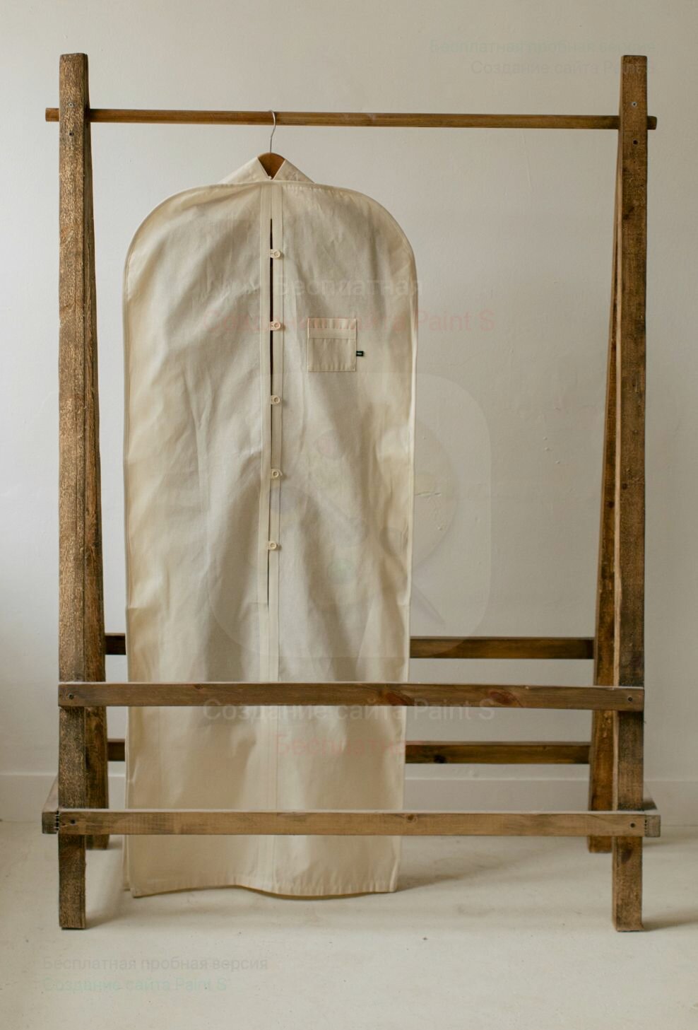 Чехол с открытым дном для хранения одежды 100% хлопок 146х60 см