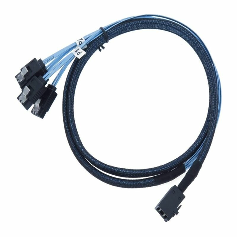 (1 набор) Кабель SFF-8643 - 4x SATA для сервера, 0.5 м