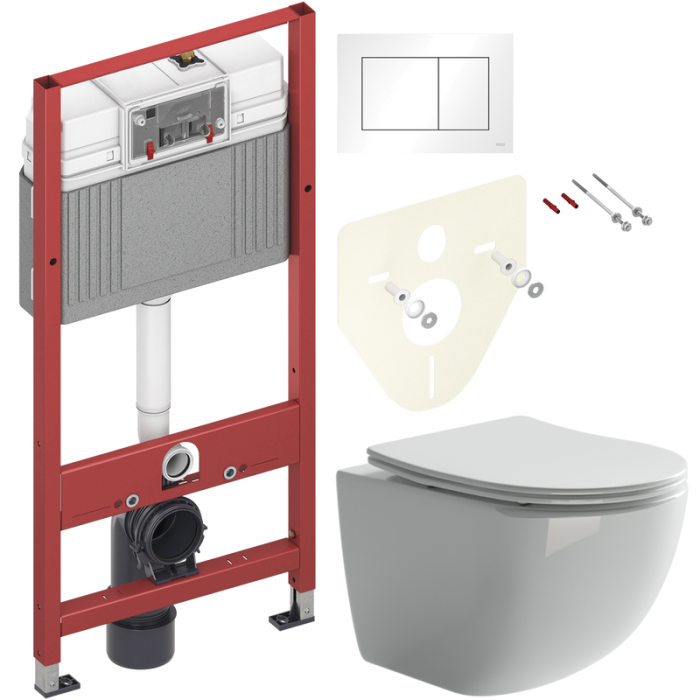 Комплект 2 в 1 Унитаз подвесной Ceramicanova Forma CN3009 + Инсталляция с кнопкой TECE Base 9400413