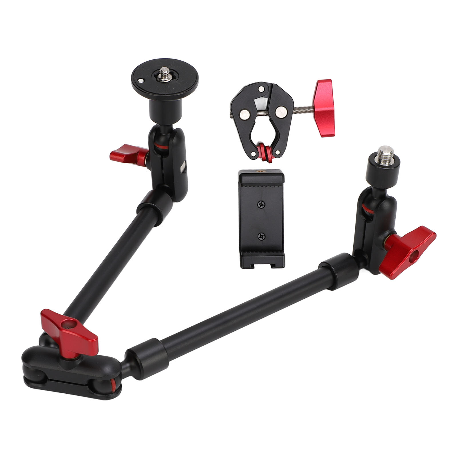 Столовая камера Mount Professional 360 градусов регулируемой камеры зажима с нитью 1/4 дюйма 3/8 дюйма для светодиодной светодиодной камеры Мобильный телефон 22 дюйма