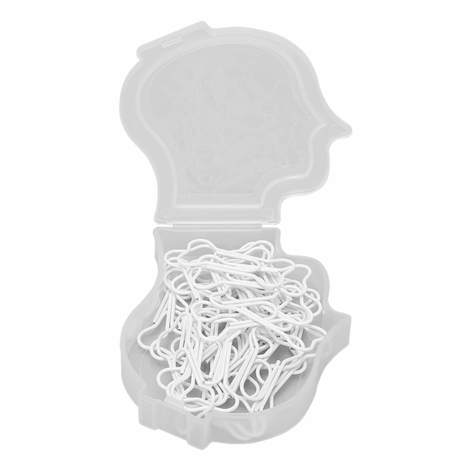 30 шт. скрепок в форме косточки с пластиковым покрытием, многоцелевые милые скрепки для закладок для блокнотов и альбомов, белые