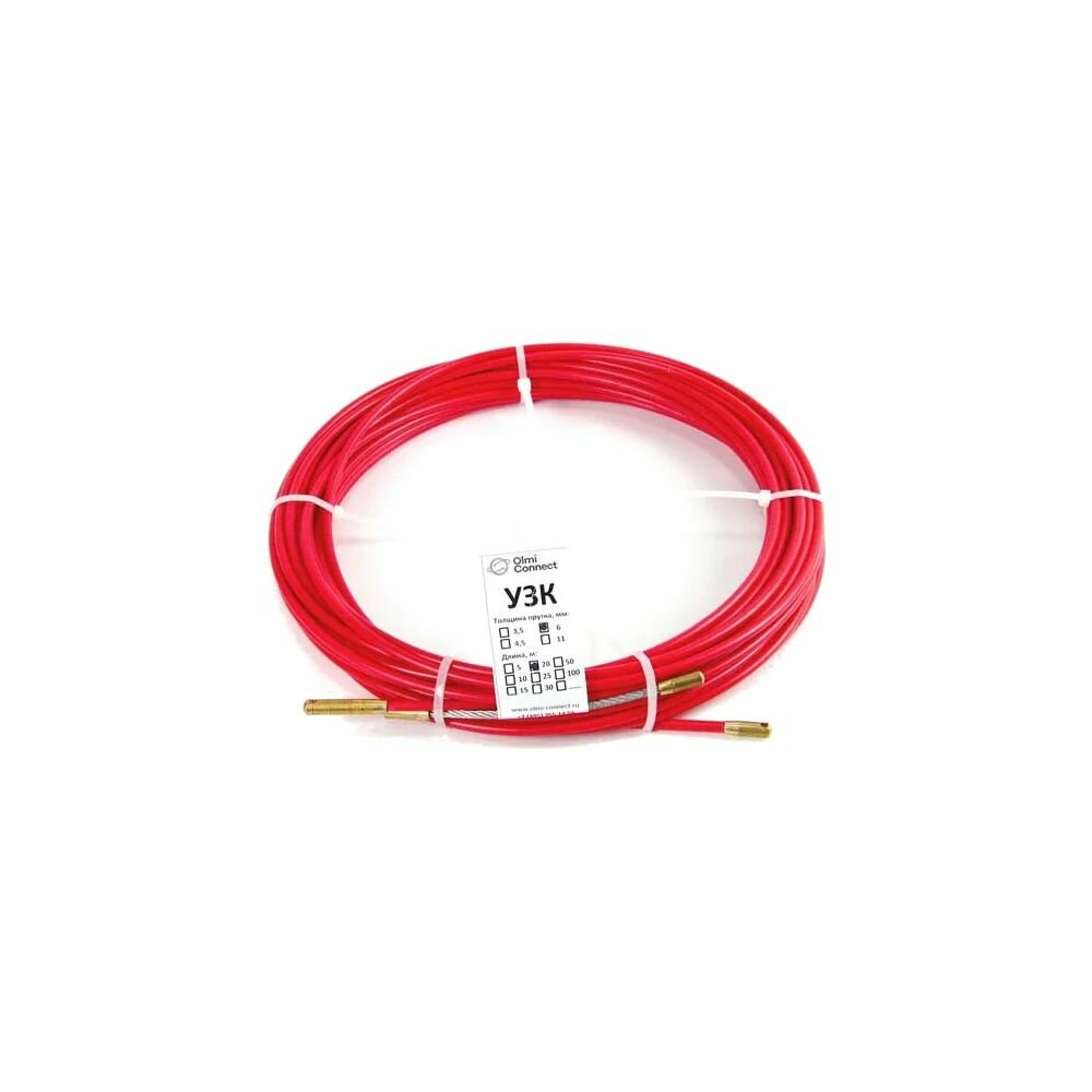 Протяжка для кабеля мини OlmiOn УЗК d 6 мм L 50 м в бухте, красный СП-Б-6/50