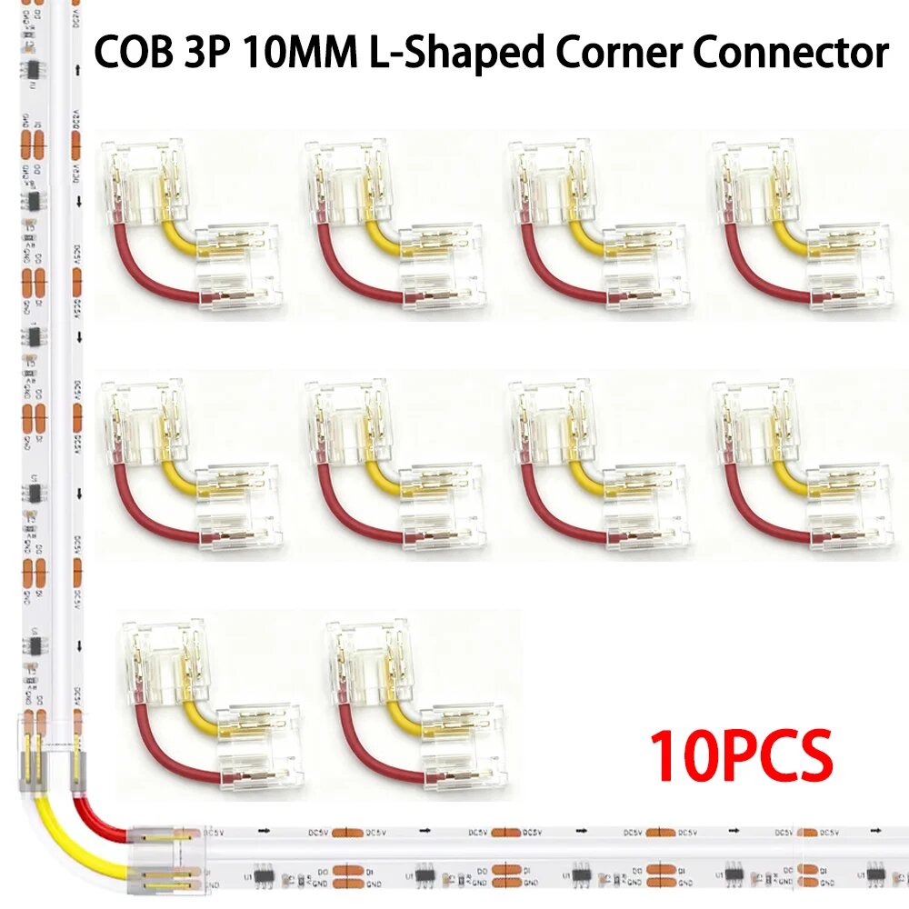 COB 3pin 10mm L-образный разъем для светодиодной ленты