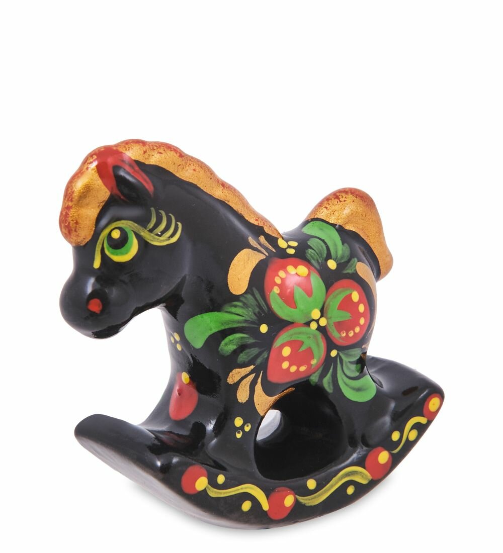 Фигурка "Лошадка-Качалка" мал. хохлома (Гжельский фарфор)