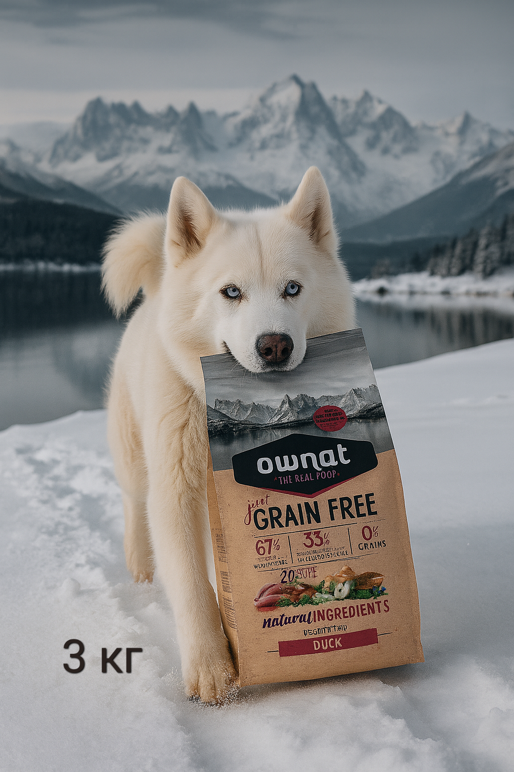 Ownat Adult Grain Free Сухой корм для взрослых собак, с уткой, 3 кг