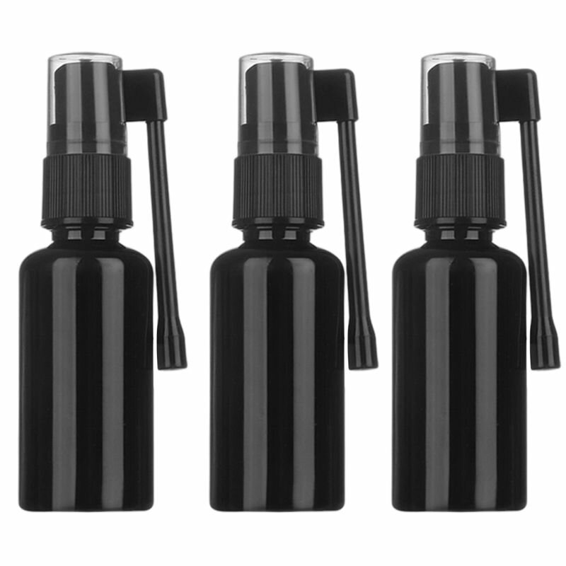 3 черных светонепроницаемых флакона-распылителя - 30 мл