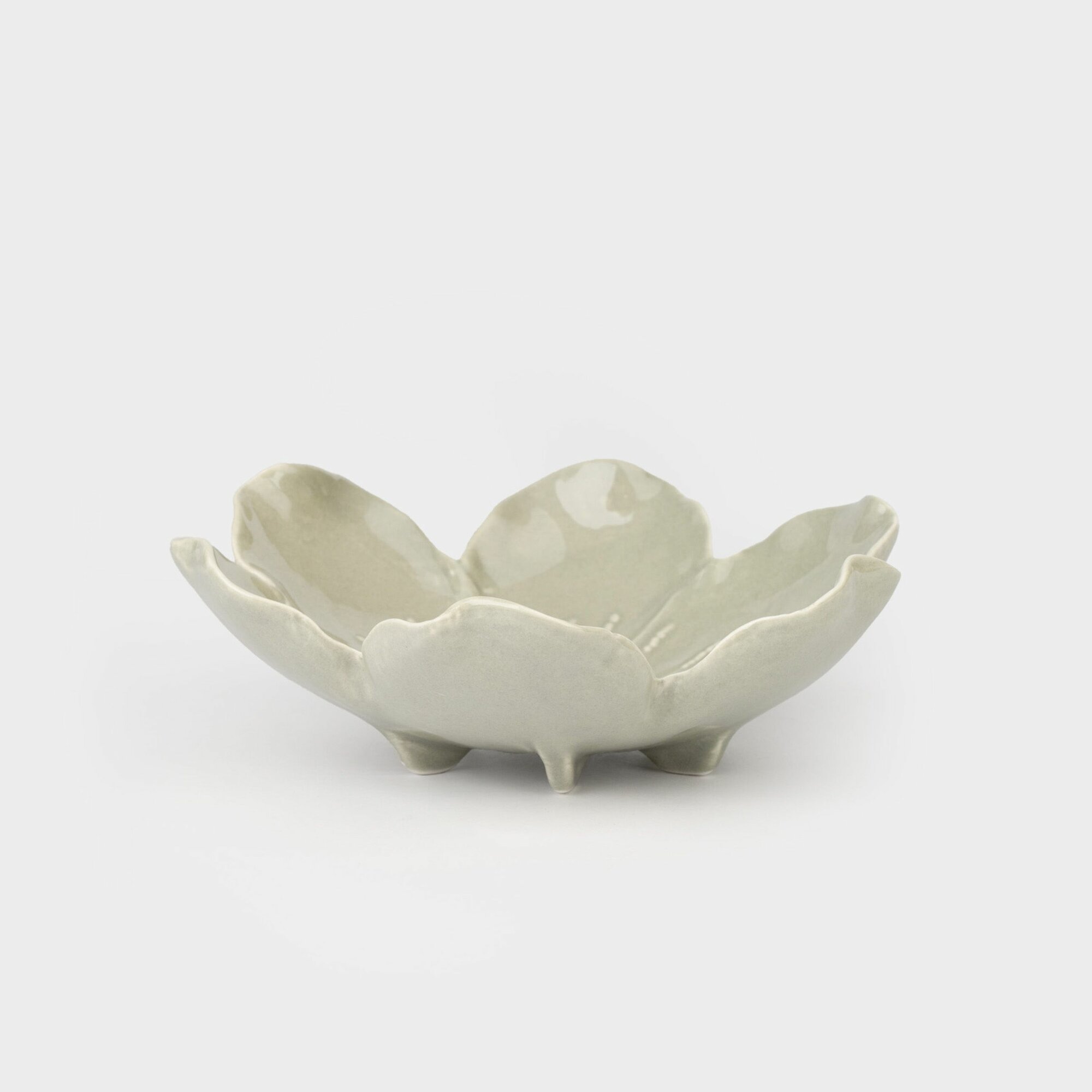 Блюдо глубокое Kuchenland, 18x6 см, фарфор P, зеленое, Цветок, Bloome