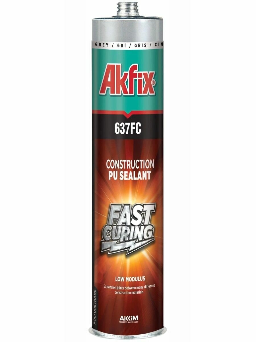 Akfix 637FC ПУ герметик быстросохнущий, 600мл. Черный
