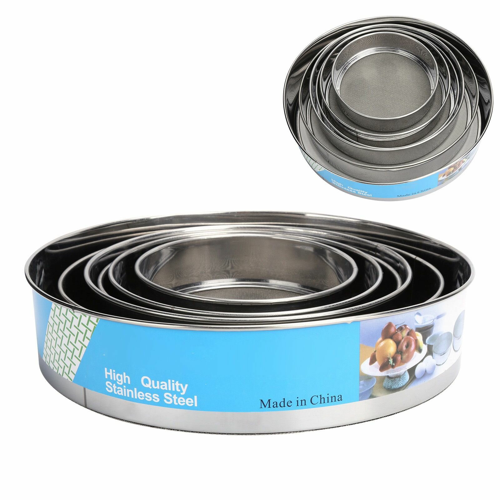 Шт, набор сит для муки с мелкой сеткой из нержавеющей стали, круглый фильтр для муки, кухонные инструменты