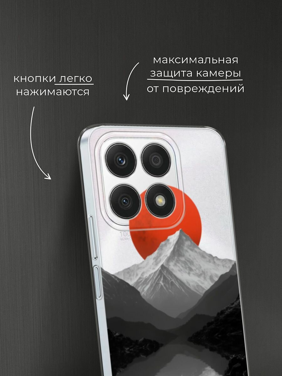 Чехол на Honor X8A / Хонор X8A с принтом Белая гора 2, прозрачный — фото 1