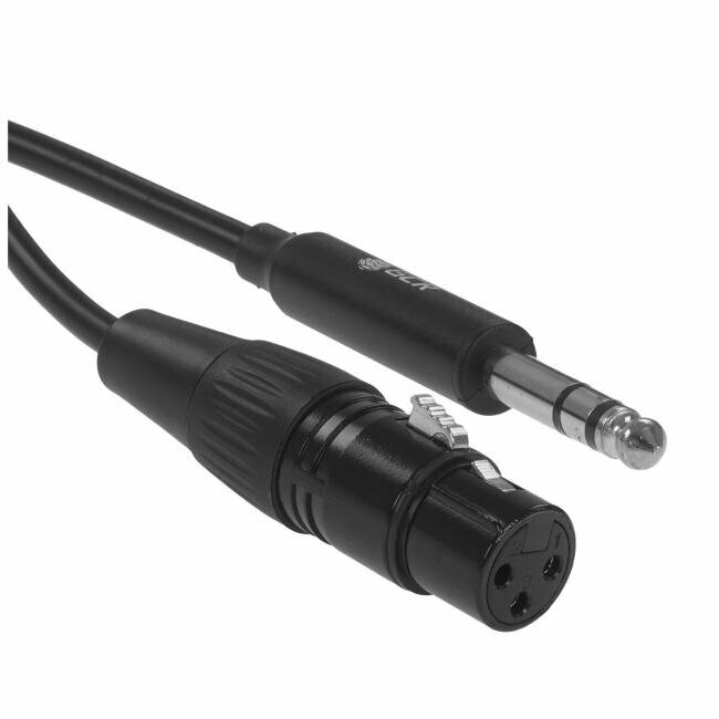 Кабель 5.0m микрофонный Greenconnect GCR-53439 GCR stereo jack 6,35mm / XLR, M/F, черный, AL case черный, GCR-53439