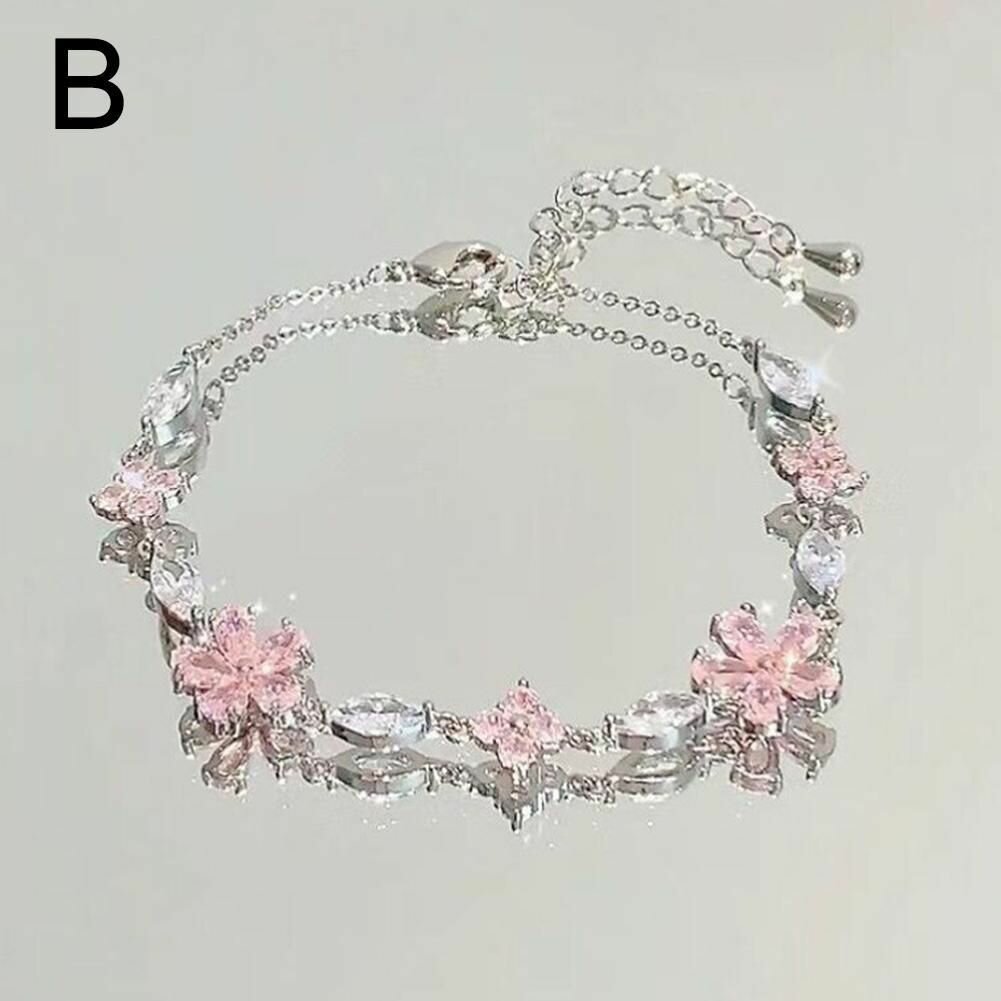 Браслеты с цирконами Луна, цветущая сакура, бант