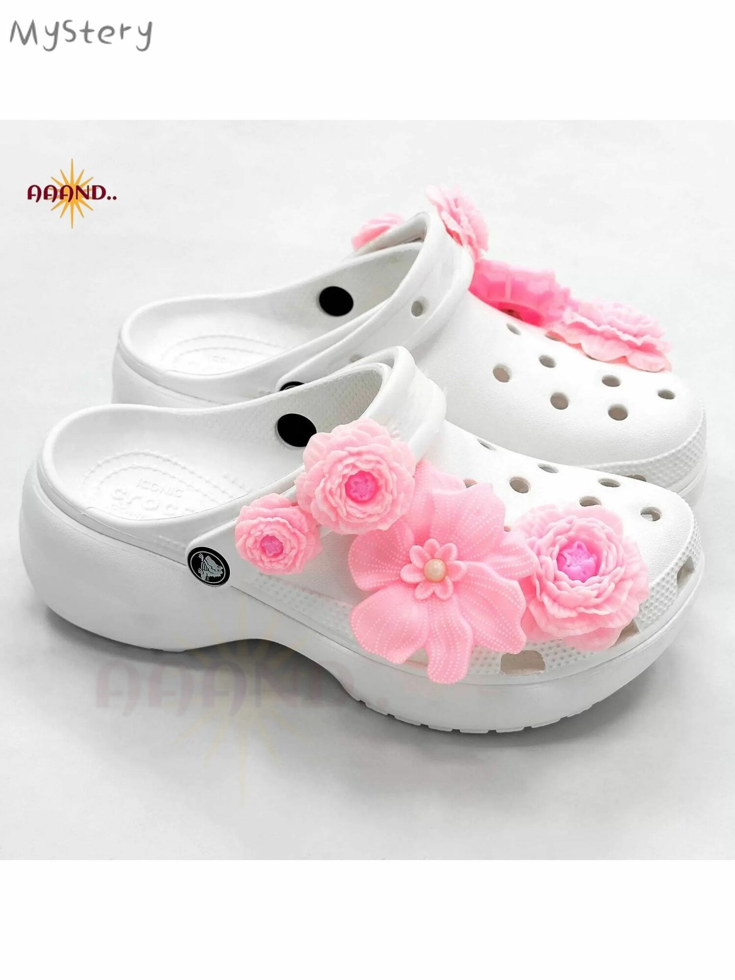 Джиббитсы; для обуви, джибицы для кроксов crocs, клипсы для сабо, набор 8 шт.