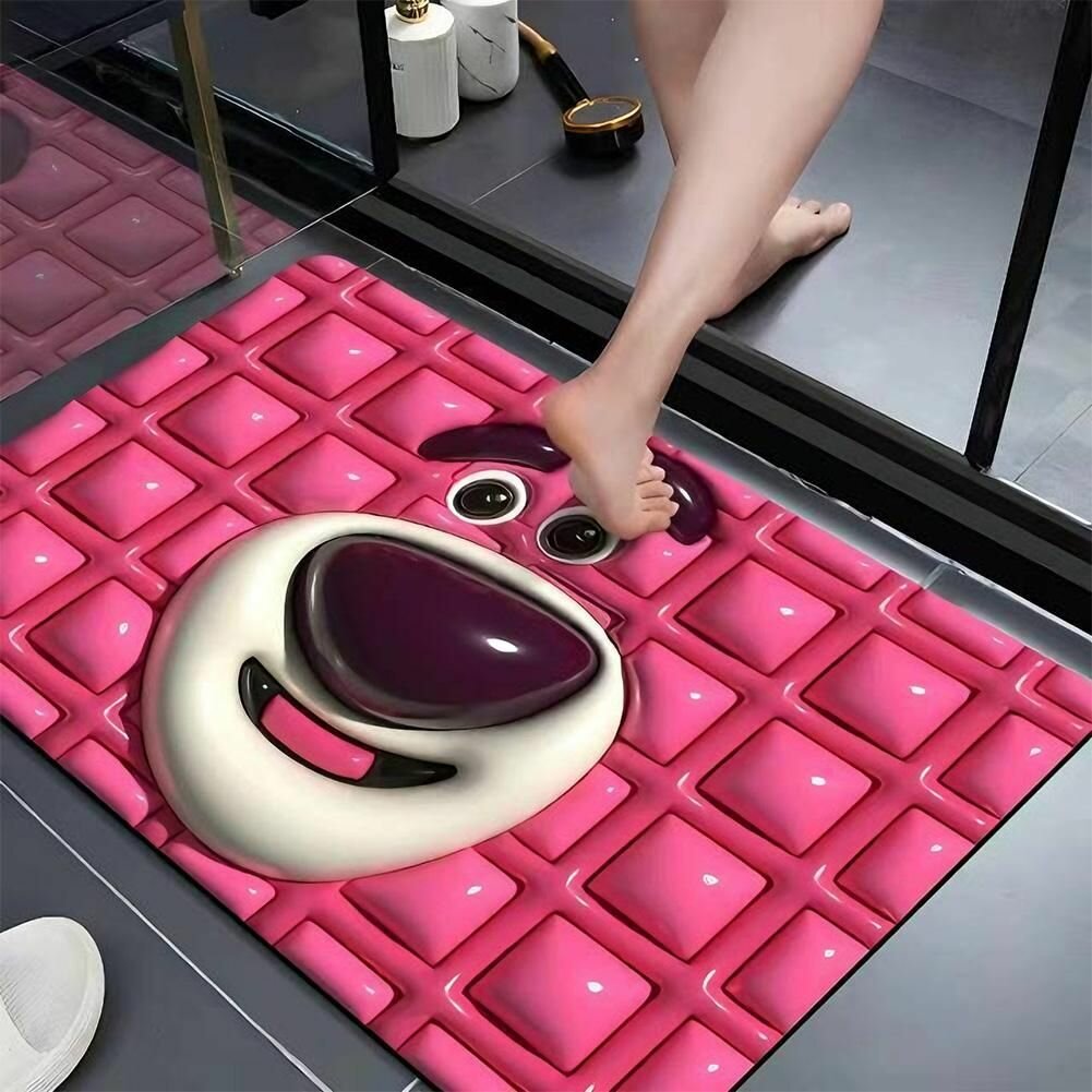 Коврик 3D из диатомита, супервпитывающий и антискользящий, для ванной и туалета, размер 40x60 см