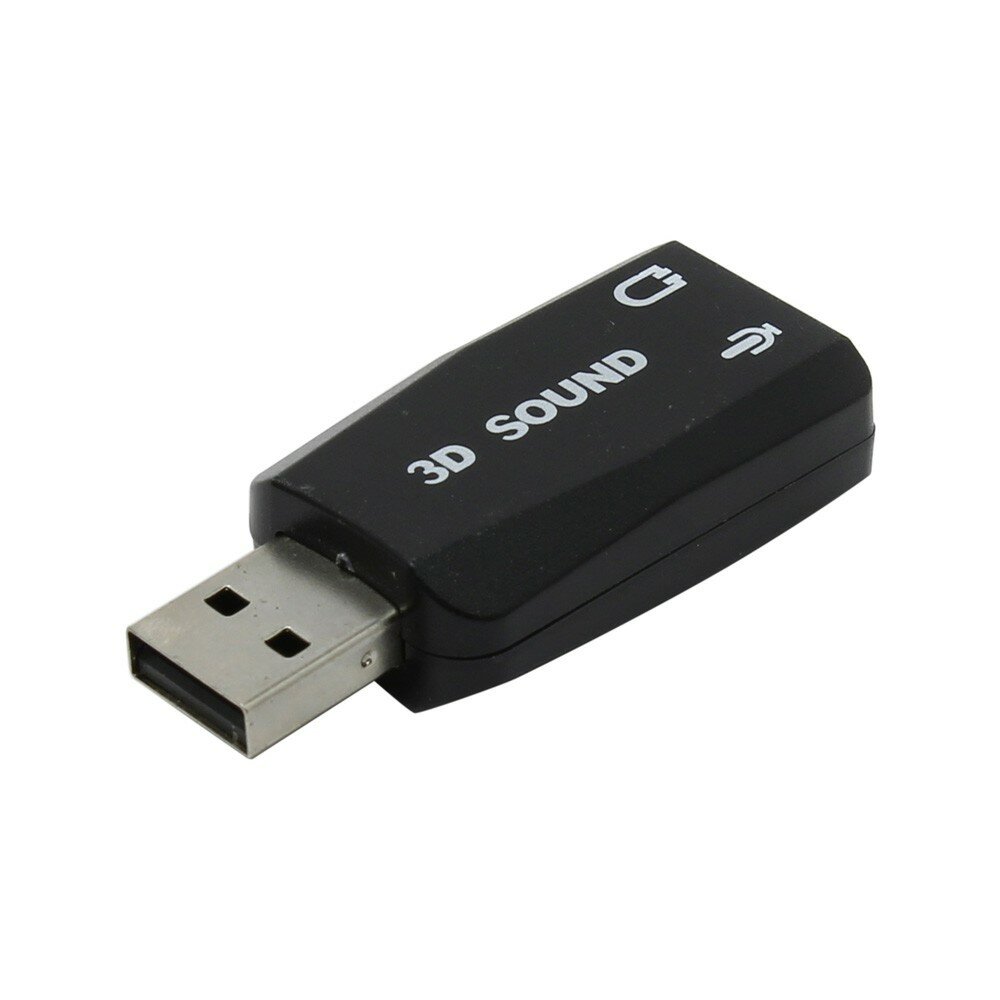 Orient переходник Адаптер AU-01N, USB to Audio, 2 x jack 3.5 mm для подключения гарнитуры к порту USB, черный