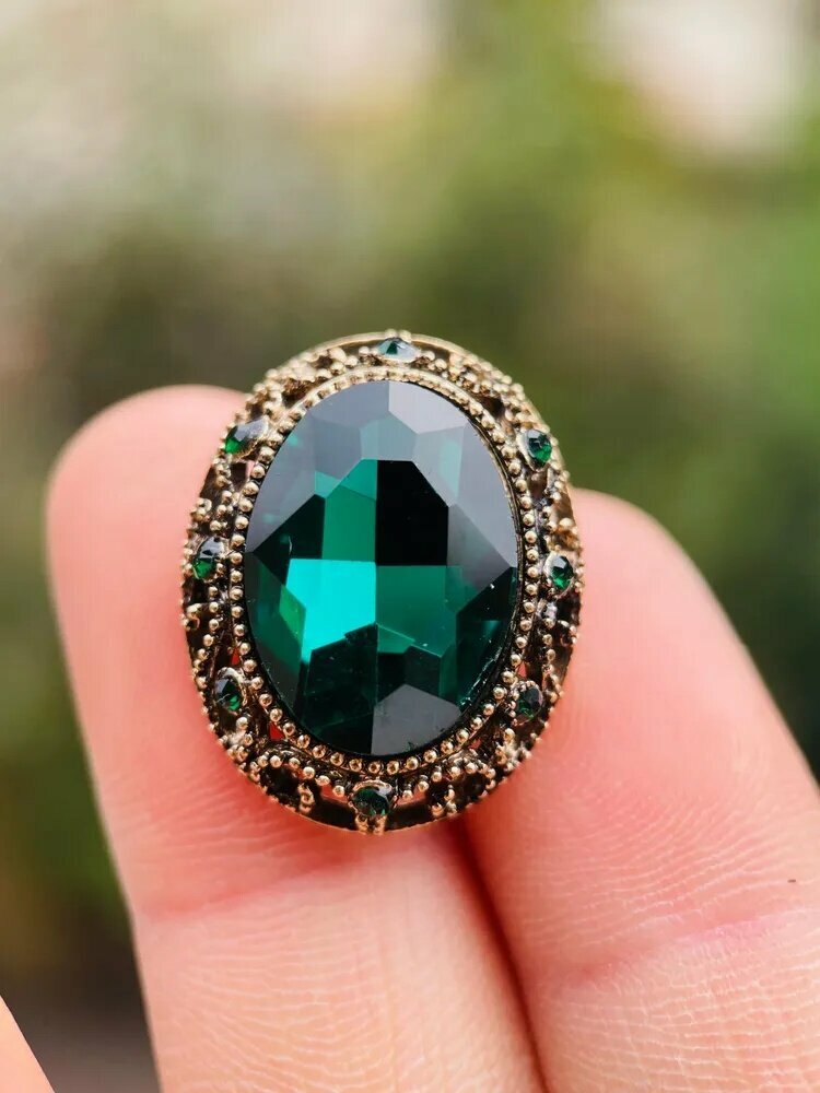 5 шт. 25 мм винтажные декоративные металлические пуговицы на ножке, инкрустированные сапфирами и изумрудами для украшения одежды и текстиля