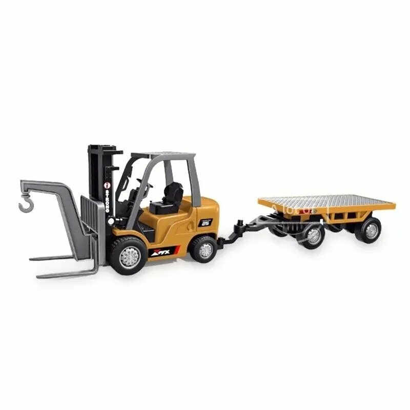 Мини-погрузчик RC 2.4GHz с металлическими вилами Настольная техника для мальчиков Игрушка с полным функционалом, подвижная стрелa, погрузка грузов