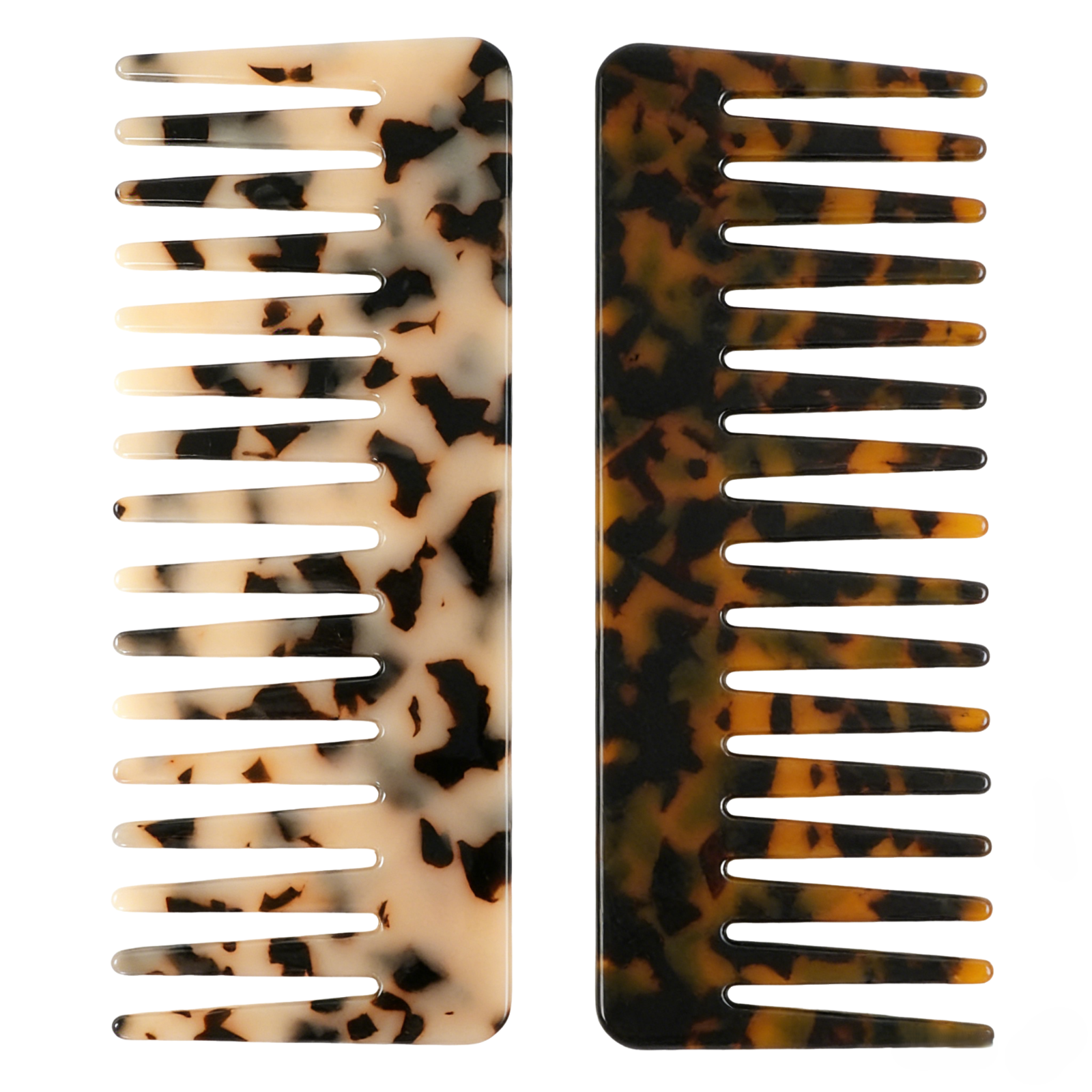 Расческа для волос из ацетатной пластины антистатическая прямоугольная расческа с мраморным узором (2 штуки, черепаховый, бежевый)