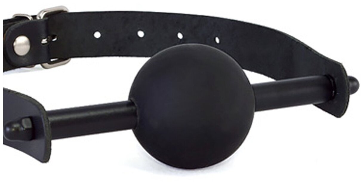 Кляп шар/трензель Sitabella на кожаном ремешке с пряжкой , черный