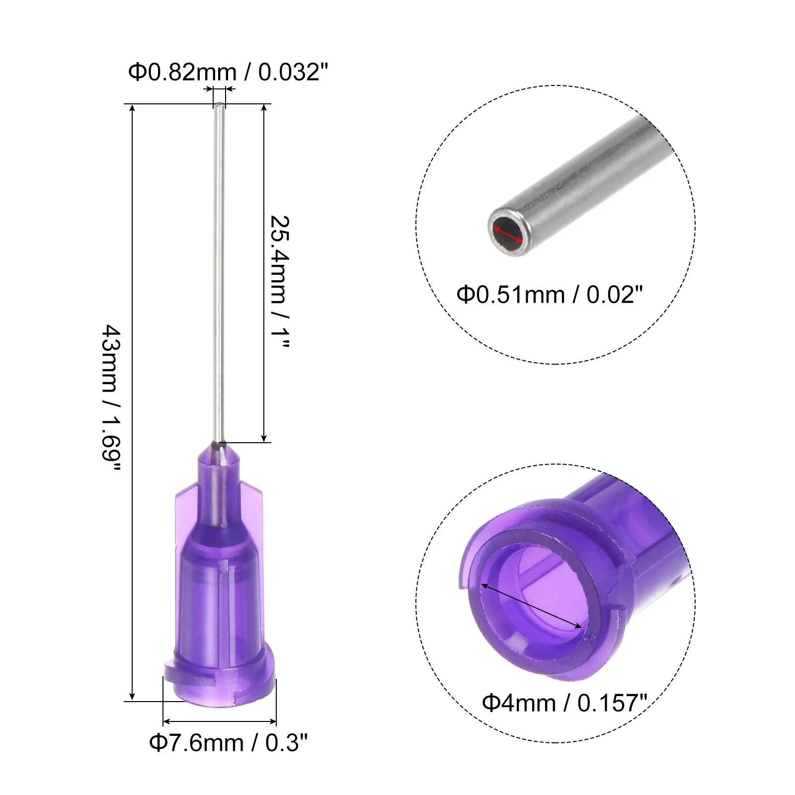UXCELL Иглы для дозирования 14G-27G для пистолета для жидкого клея 21G 40pcs