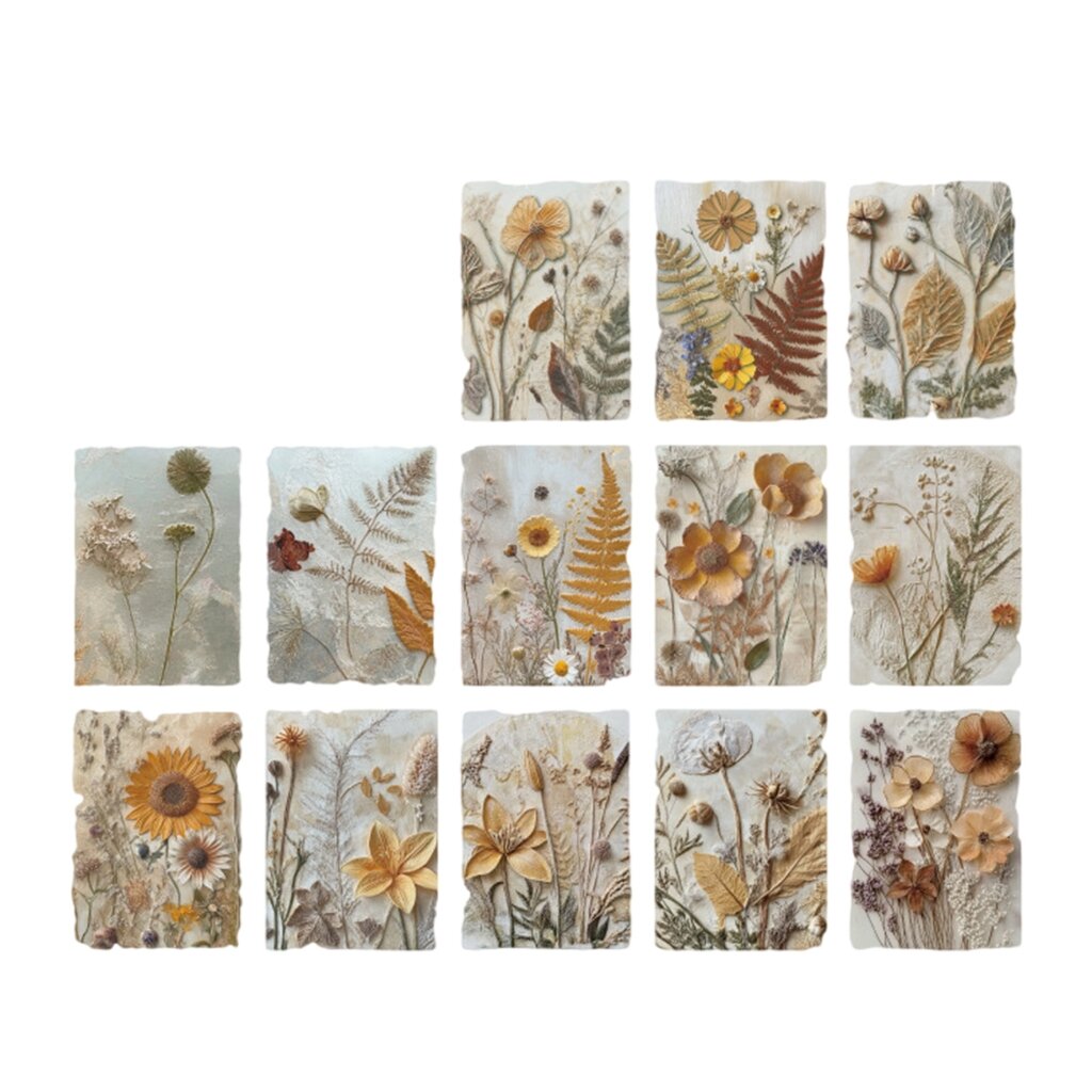 23 листа ретро декоративной бумаги Бумага для скрапбукинга с тиснением в виде цветов