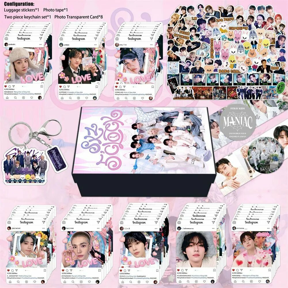 Stray Kids SKZ 5clock Gift - Box с ключицей, ленточкой для хандбука, прозрачными карточками и стикерами