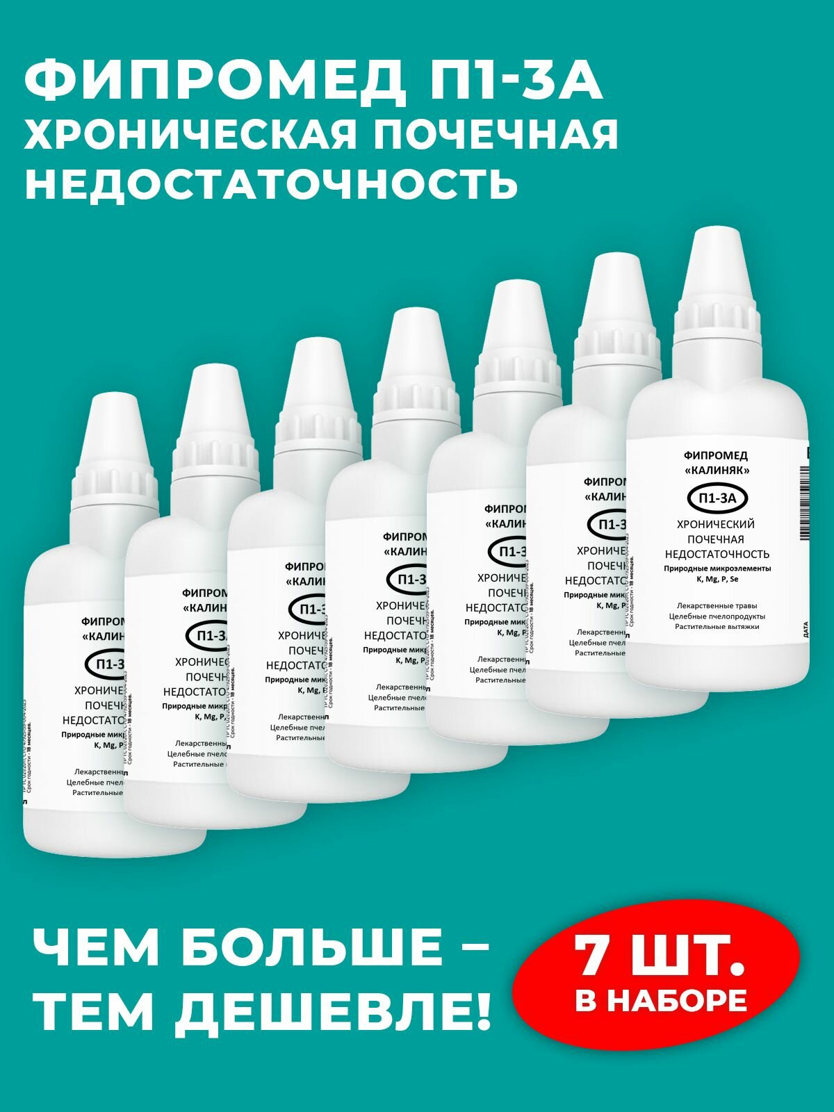 Фипромед Калиняк П1-3A, Хроническая почечная недостаточность, 7 шт. по 50 мл