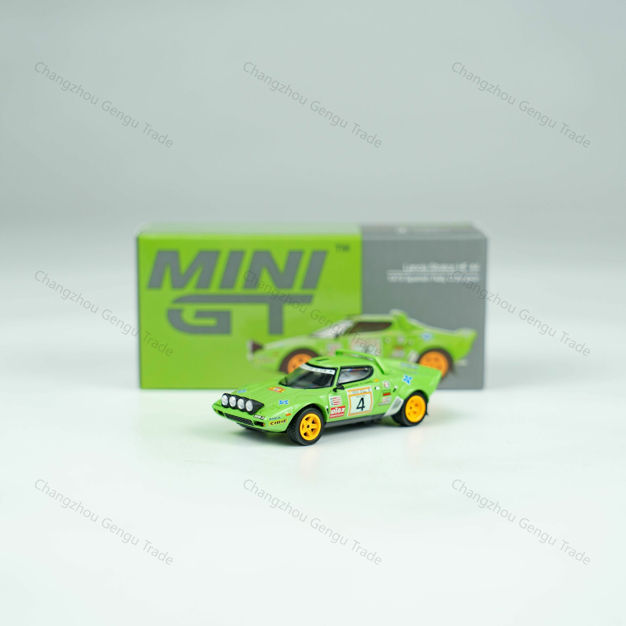 MINIGT 1:64 Lancia Stratos HF #4 1979 Spanish Rally Champion отлитая под давлением модель гоночного автомобиля Игрушки
