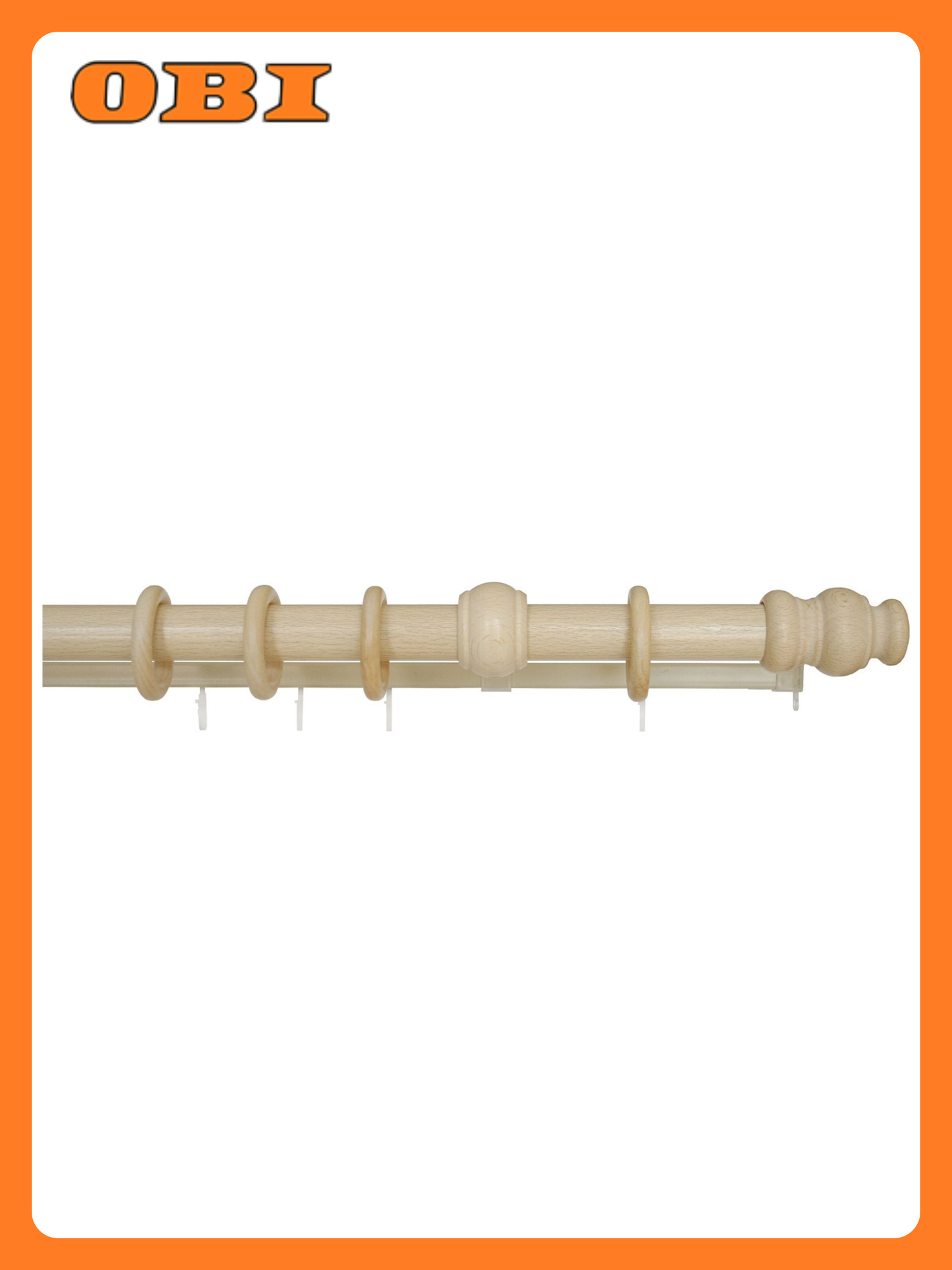 Карниз для штор Уют настенный двухрядный натуральное дерево 2,25 м