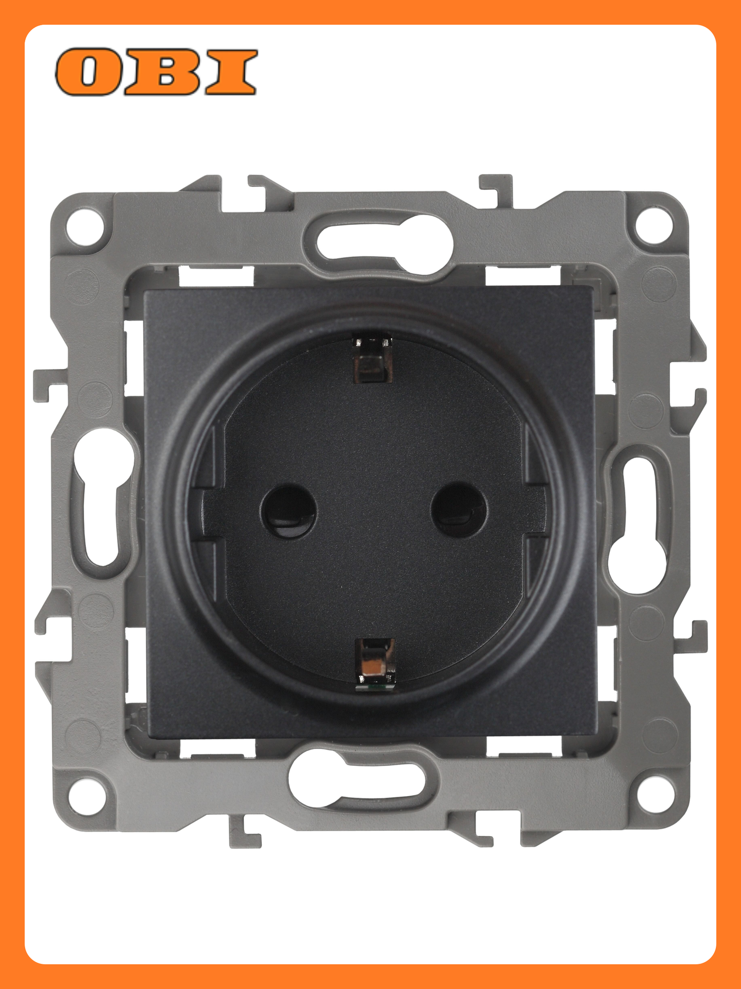 12-2101-05 ЭРА Розетка 2P+E Schuko, 16A-250В, IP20, Эра12, антрацит (10/100/2800