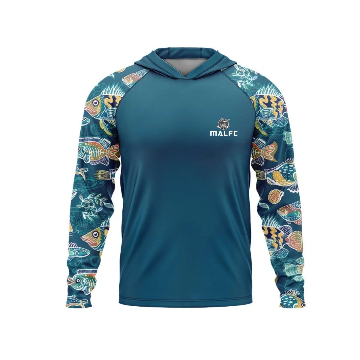 MALFC Одежда для рыбалки Мужская рубашка с капюшоном для рыбалки с длинными рукавами Футболка для рыбалки с защитой от ультрафиолета