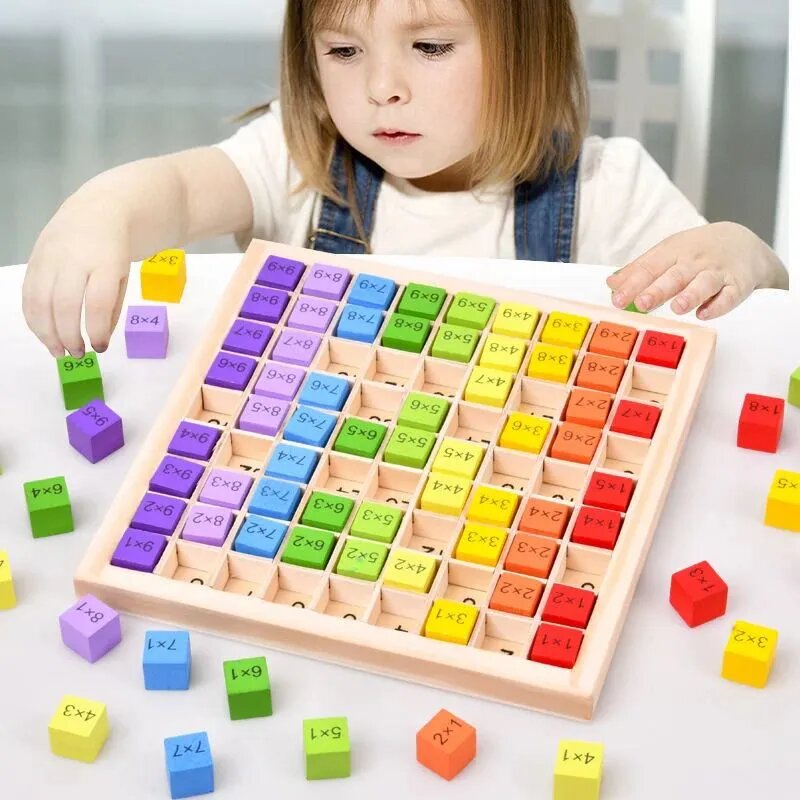 Обучающая игра - Таблица умножения, деревянная, для детей 5-9 лет — фото 1