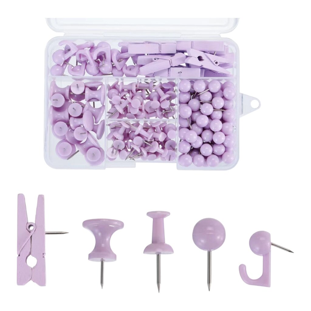 200шт Пробковая Доска Нажимные Булавки с Крючком/Зажимом-Кнопками Многоцелевой Чертежный Штырь для Школьных Офисных Пробковых Досок Объявлений