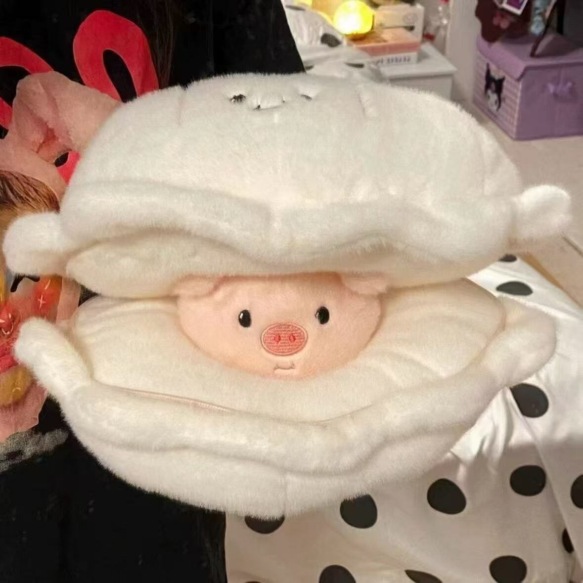 Милая плюшевая игрушка с рисунком в виде ракушек и жемчуга, маленькая куколка-свинка, подушка для сна девочки, подарок на день рождения.